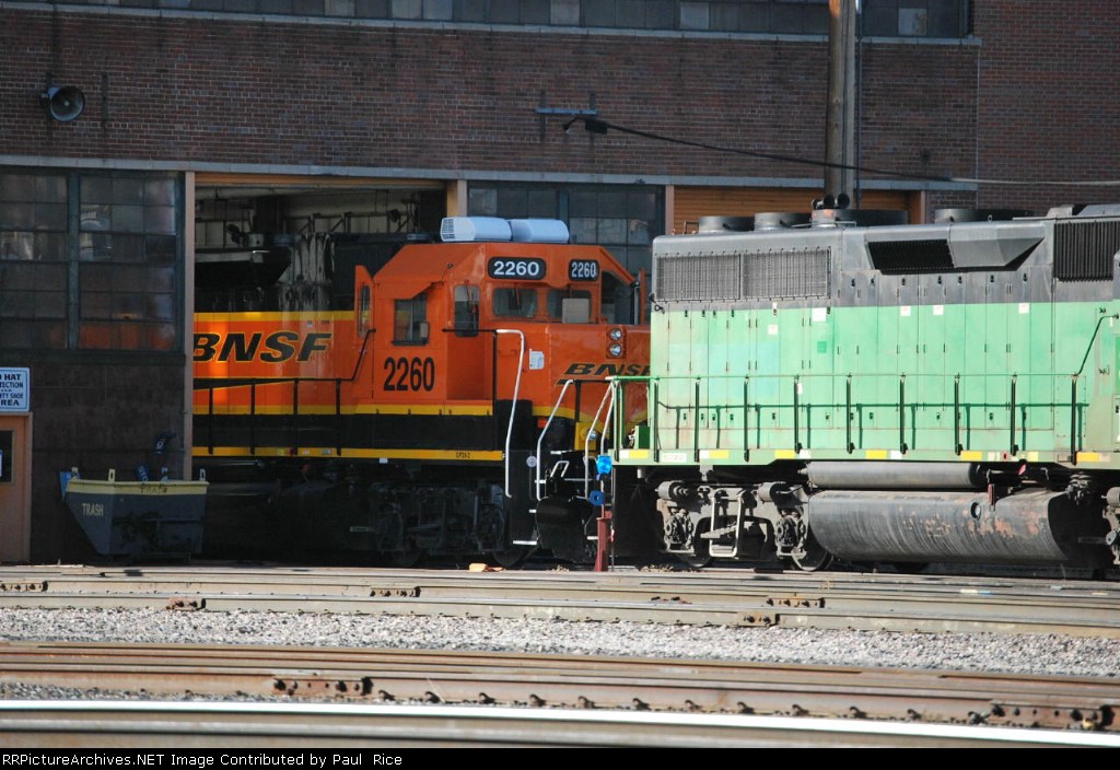 BNSF 3003 Pushing BNSF 2260 Into The Locomotive Shop Denver